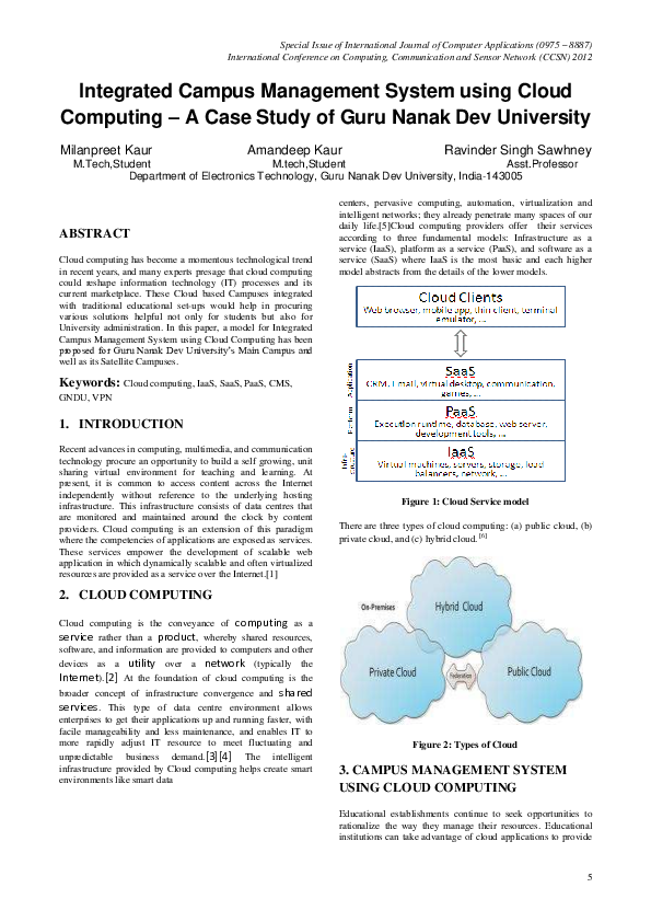 (PDF) Integrated Campus Management System using Cloud Computing - A ...