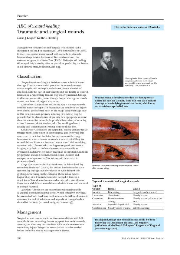 (PDF) Traumatic and surgical wounds