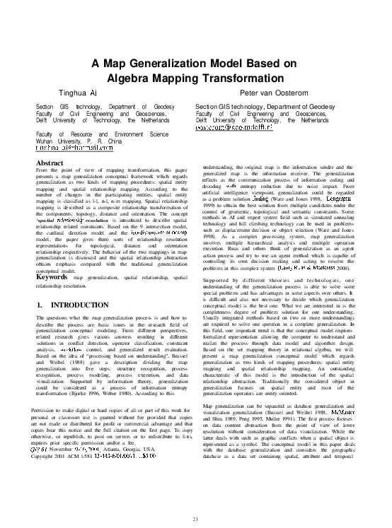 (PDF) A map generalization model based on algebra mapping transformation | Tinghua Ai - Academia.edu
