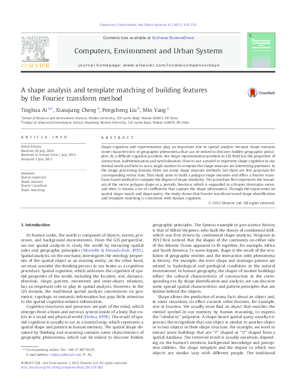 (PDF) A shape analysis and template matching of building features by ...
