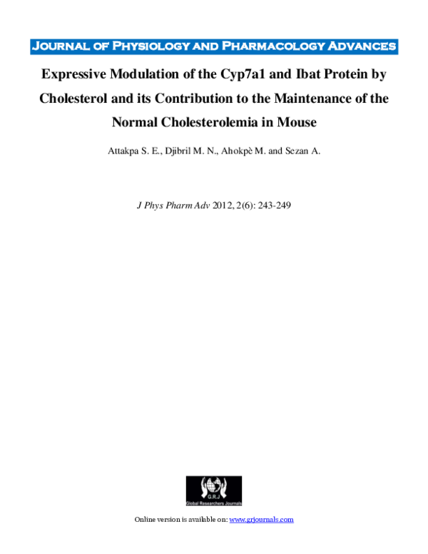 (PDF) Expressive Modulation of the Cyp7a1 and Ibat Protein by ...