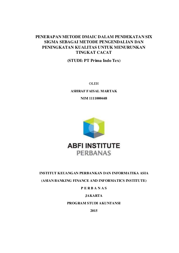 (PDF) PENERAPAN METODE DMAIC DALAM PENDEKATAN SIX SIGMA SEBAGAI METODE ...