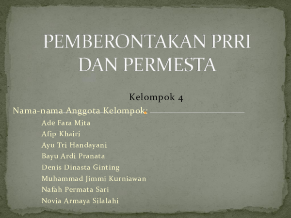 (PPT) PEMBERONTAKAN PRRI 1