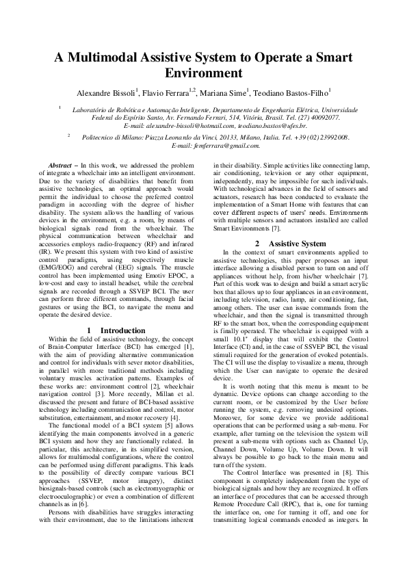 (PDF) A Multimodal Assistive System to Operate a Smart Environment