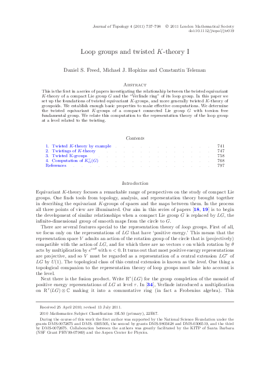 (PDF) Loop groups and twisted K-theory I
