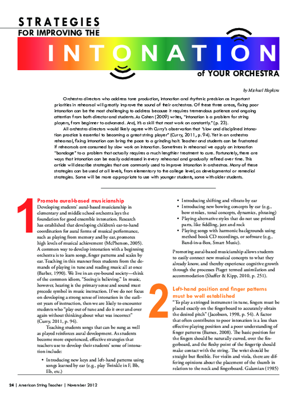 (PDF) Hopkins, M. (2012). Strategies for improving the intonation of ...