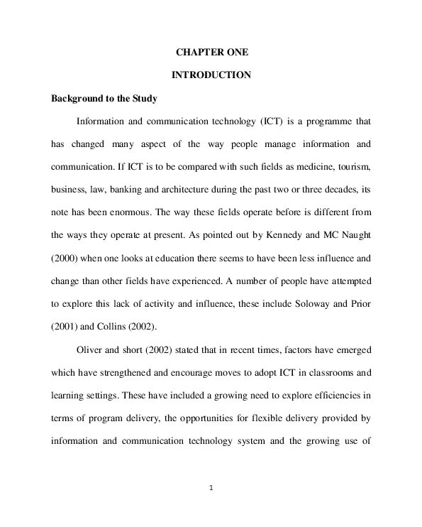 (DOC) CHAPTER ONE INTRODUCTION Background to the Study