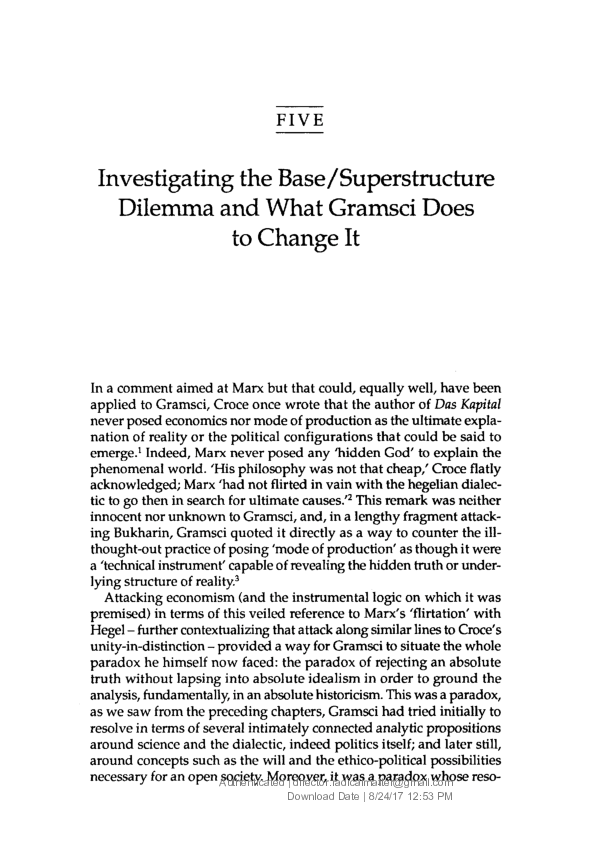 (PDF) 10. Ch 5 - Investigating the Base/Superstructure Dilemma and What Gramsci Does to Change It