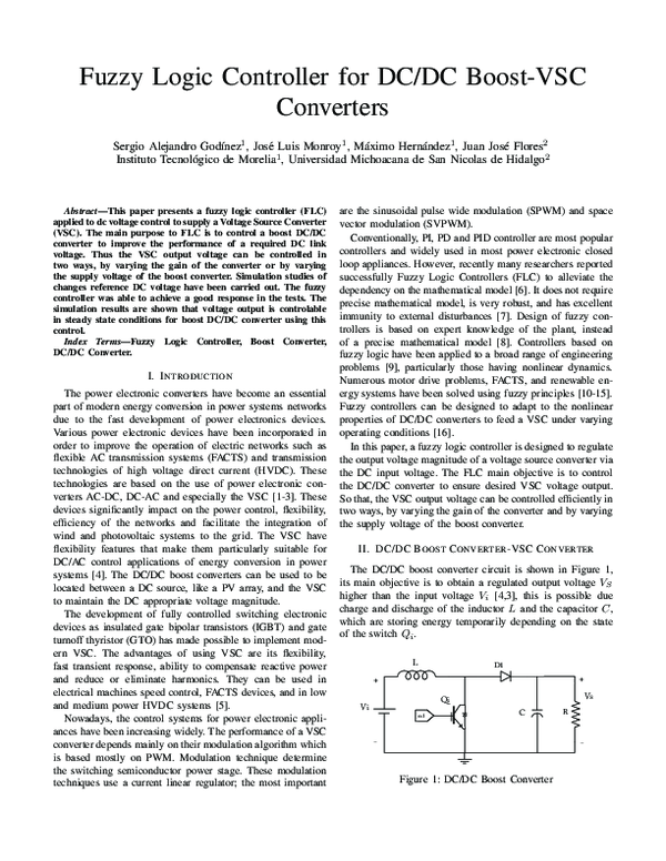 (PDF) Fuzzy Logic Controller for DC/DC Boost-VSC Converters
