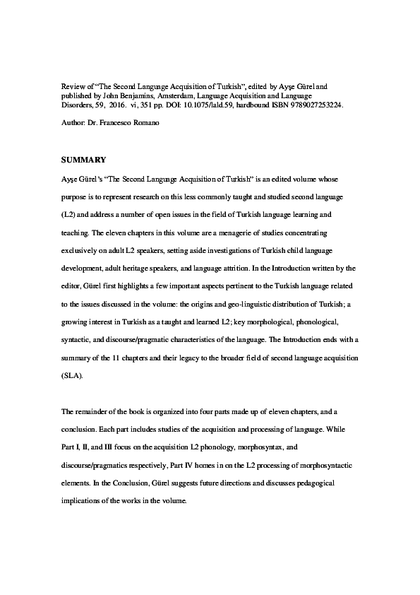 an introduction to second language acquisition pdf