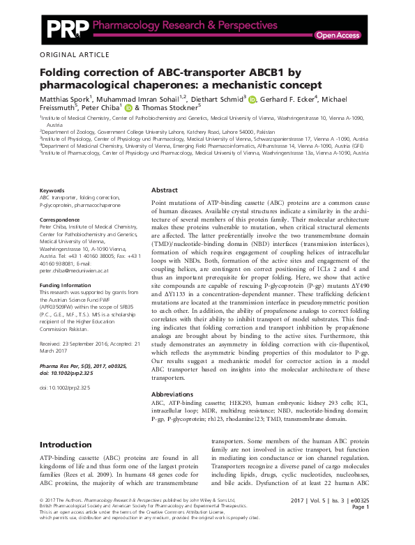 Folding correction of ABC-transporter ABCB1 by pharmacological ...