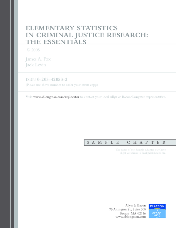 (PDF) Elementary Statistics in Criminal Justice Research: The Essentials