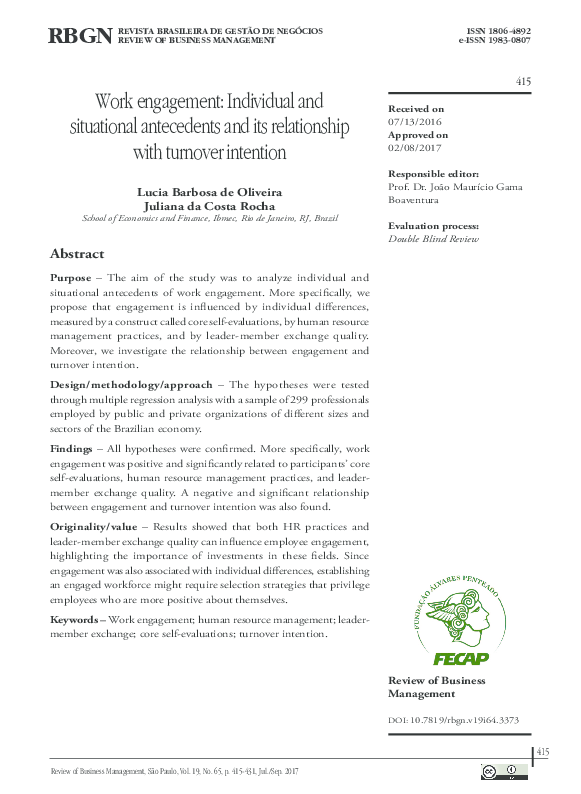 (PDF) Work engagement: Individual and situational antecedents and its ...