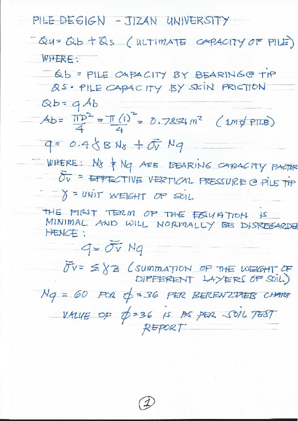 (PDF) My PILE DESIGN CALCULATION