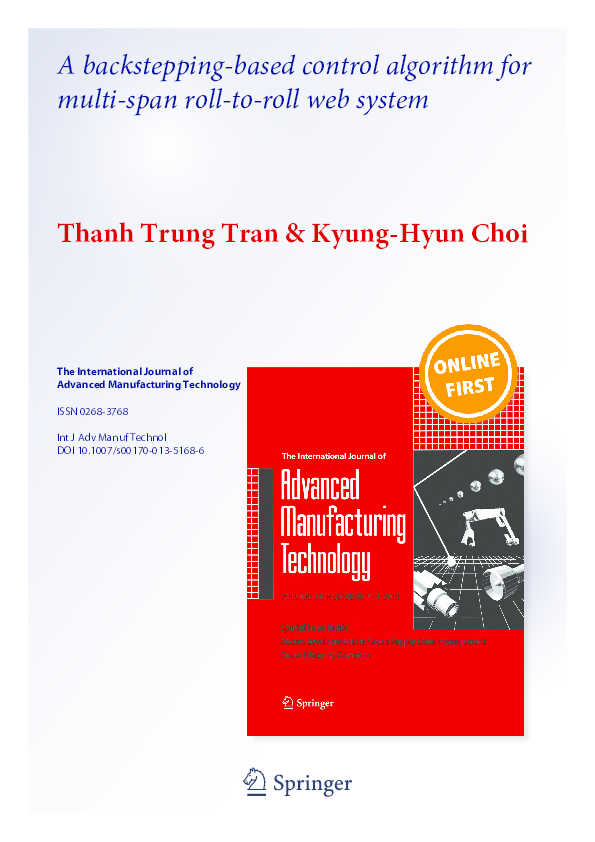 (PDF) The International Journal of Advanced Manufacturing Technology A backstepping-based ...