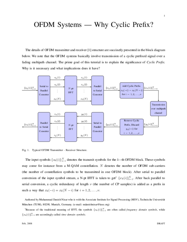 Pdf Ofdm Systems — Why Cyclic Prefix
