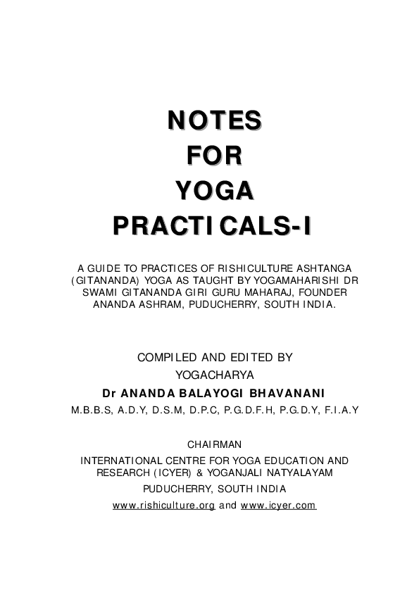 (PDF) Yoga Practical Notes-II