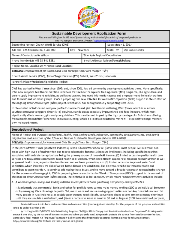 (DOC) Sustainable Development Application Form