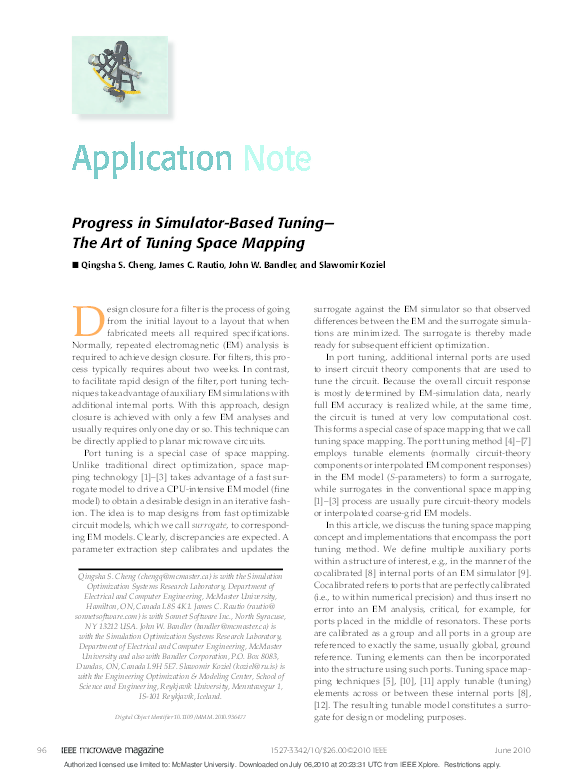 Pdf Progress In Simulator Based Tuning—the Art Of Tuning Space