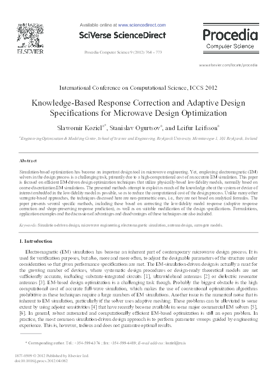 (PDF) Knowledge-based response correction and adaptive design specifications for microwave ...