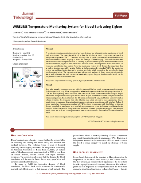 (PDF) WIRELESS Temperature Monitoring System for Blood Bank using Zigbee