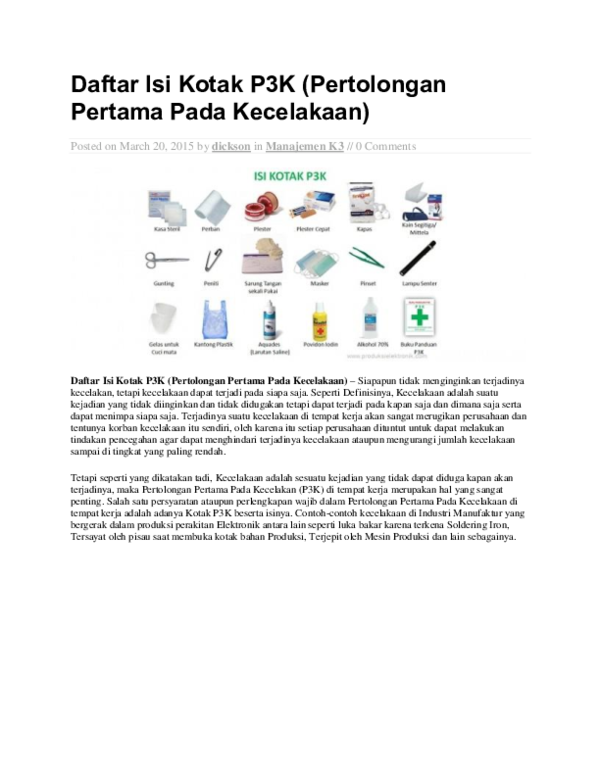 (DOC) Daftar Isi Kotak P3K