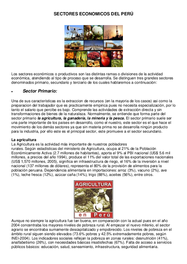 (DOC) SECTORES ECONOMICOS DEL PERÚ