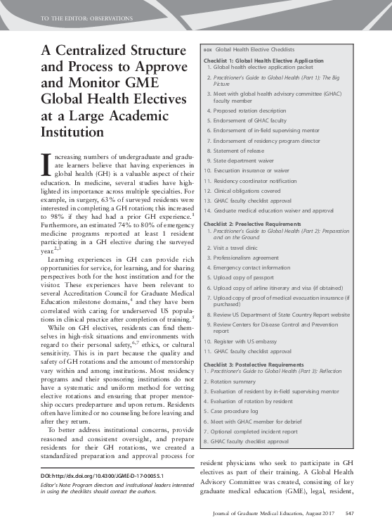 (PDF) A Centralized Structure and Process to Approve and Monitor GME ...