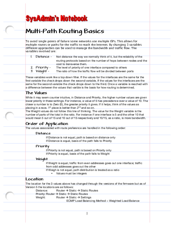 (PDF) FortiGate Multi-path Routing Basics