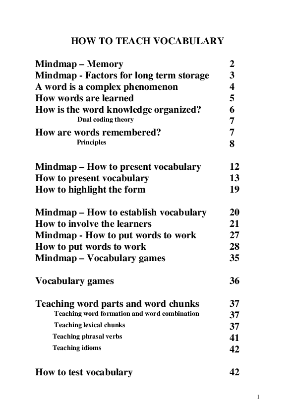 (PDF) HOW TO TEACH VOCABULARY