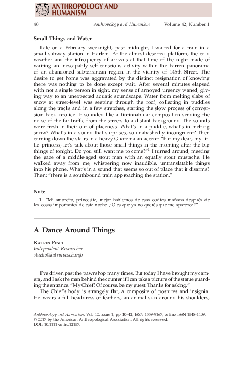 (PDF) A Dance Around Things