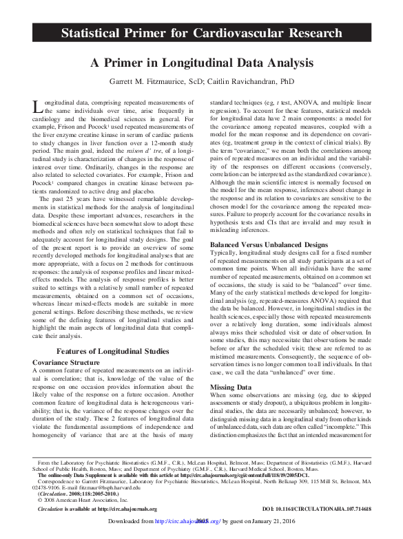 (PDF) A Primer in Longitudinal Data Analysis