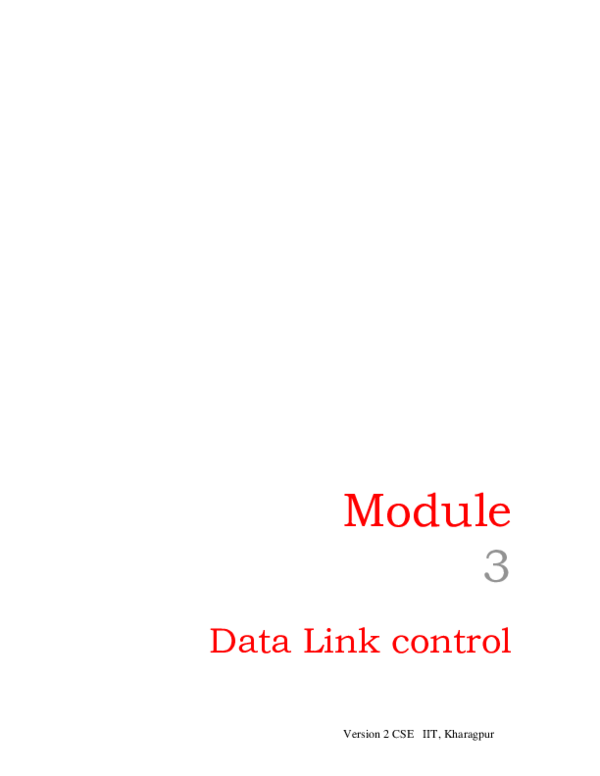 (PDF) Module 3 Data Link control