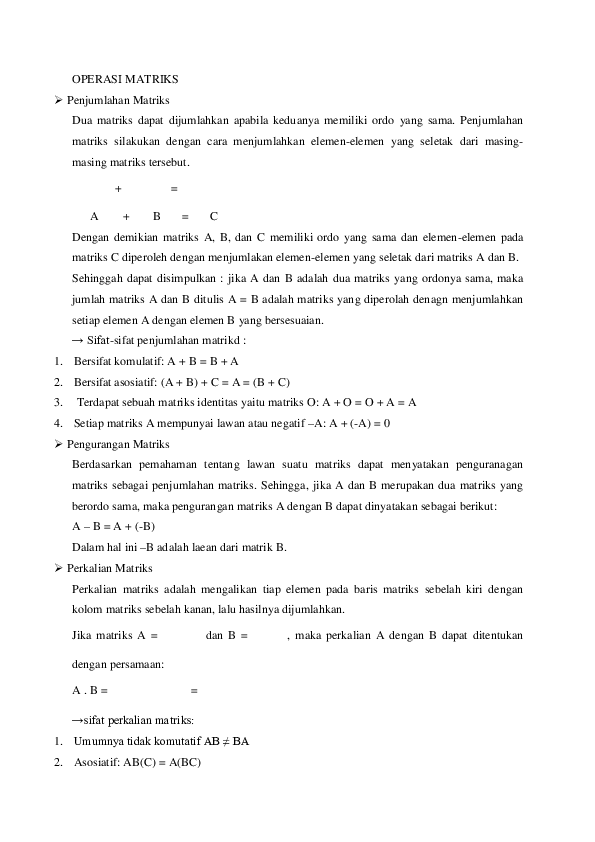 (DOC) OPERASI MATRIKS
