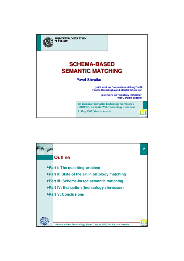 (PDF) Schema-Based Semantic Matching | Fausto Giunchiglia - Academia.edu