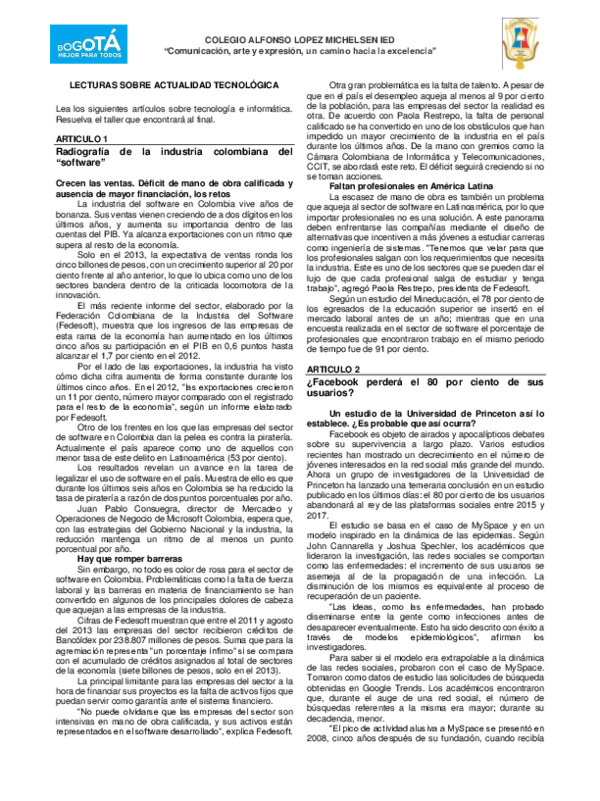 (PDF) Ej 2 Lecturas sobre tecnologia