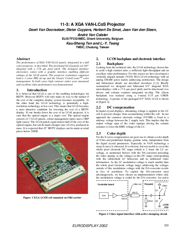 (PDF) 11-3: A XGA VAN-LCoS Projector