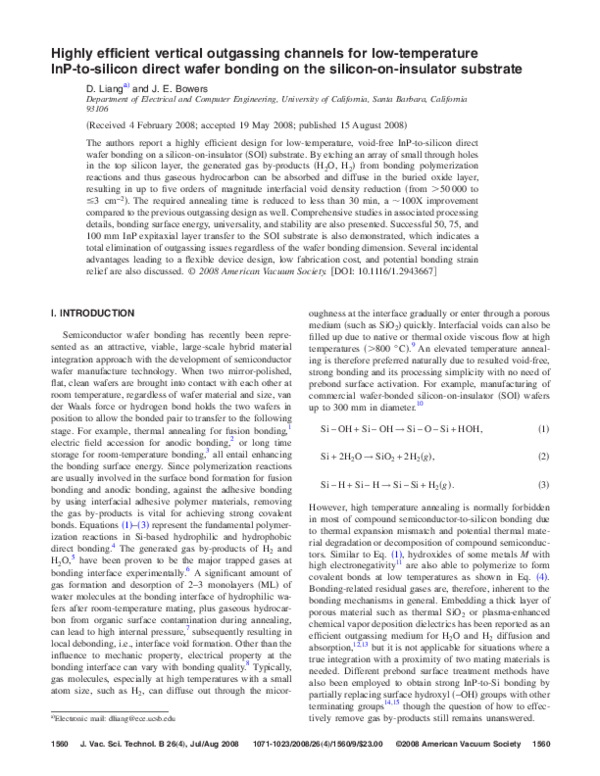 (PDF) Highly efficient vertical outgassing channels for low-temperature ...
