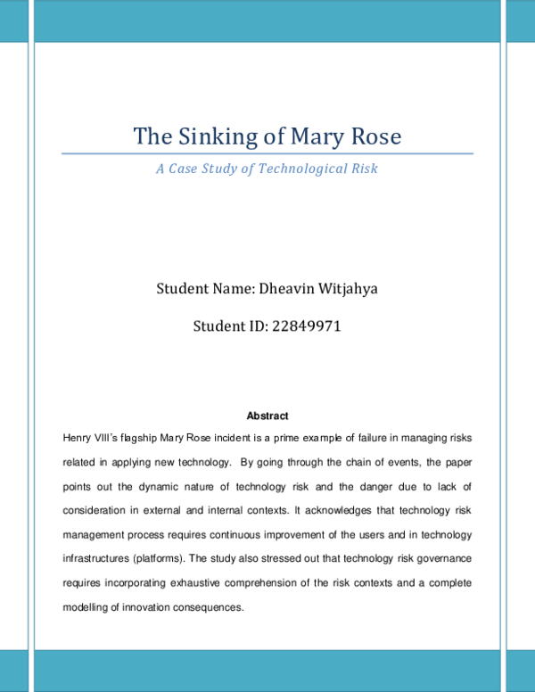 (DOC) The Sinking of Mary Rose