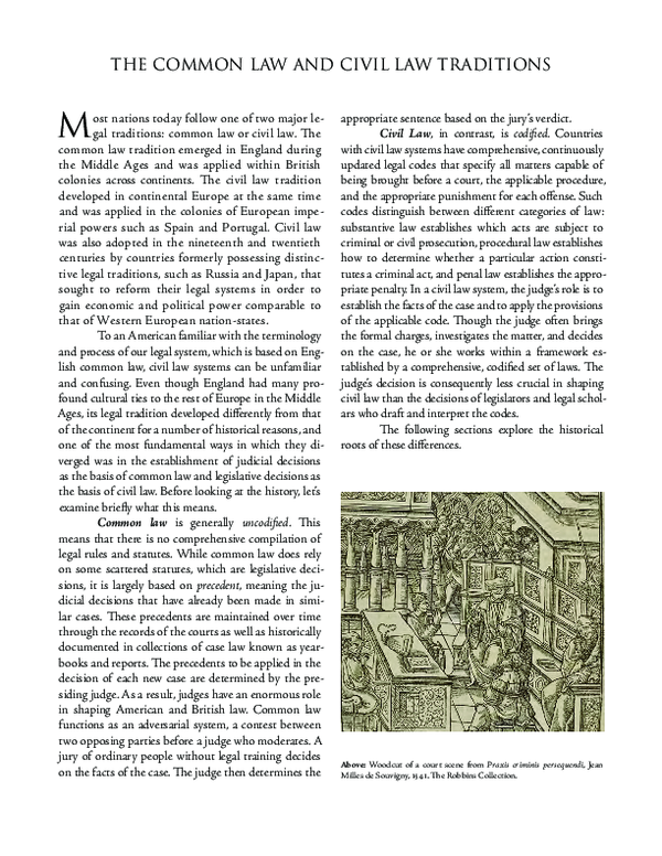 (PDF) Common Law and Civil Law
