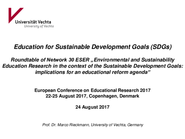 (PDF) Education for Sustainable Development Goals (SDGs)