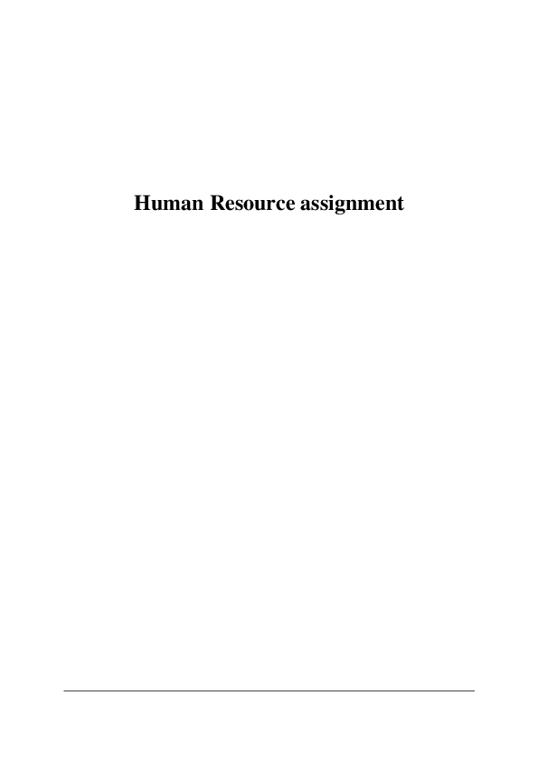 (DOC) Human Resource assignment