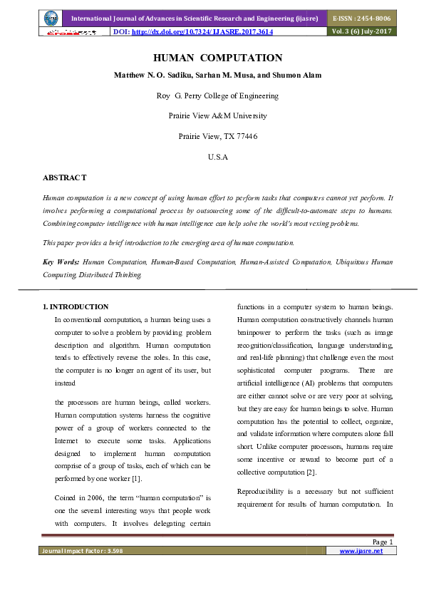 (PDF) HUMAN COMPUTATION