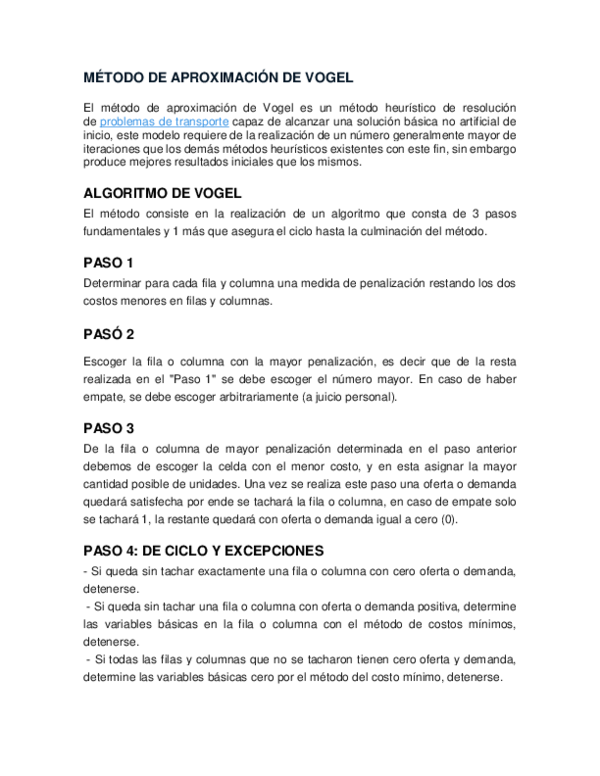 (DOC) MÉTODO DE APROXIMACIÓN DE VOGEL