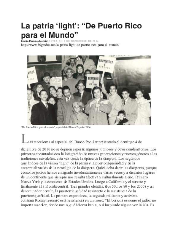 (PDF) La patria 'light': " De Puerto Rico para el Mundo