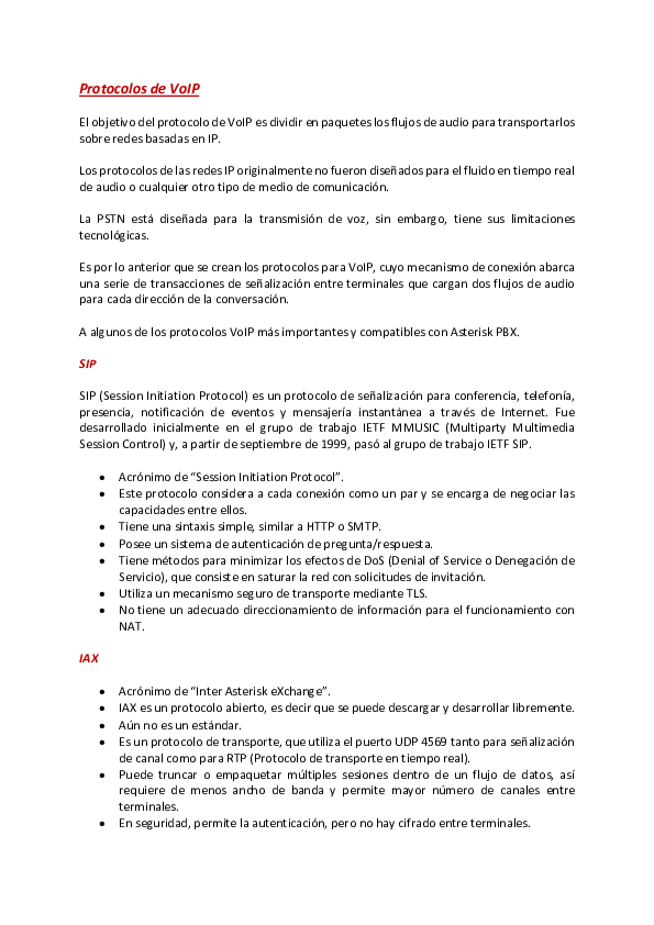 (DOC) Protocolos de VoIP