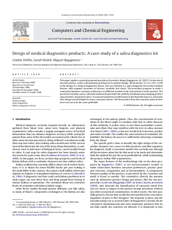 (PDF) Design of medical diagnostics products: A case-study of a saliva ...