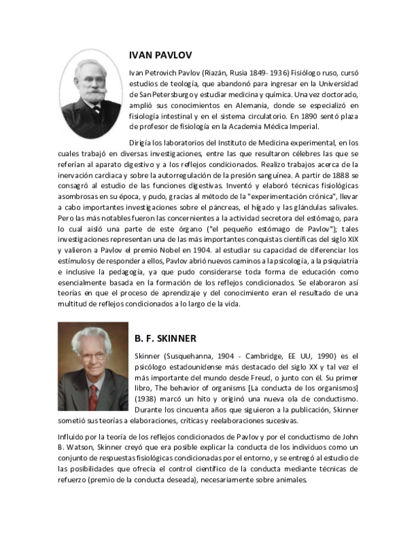 Teoria De Pavlov Teorías Conductuales En El Proceso De Aprendizaje