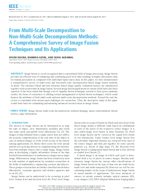 Pdf From Multi Scale Decomposition To Non Multi Scale Decomposition Methods A Comprehensive