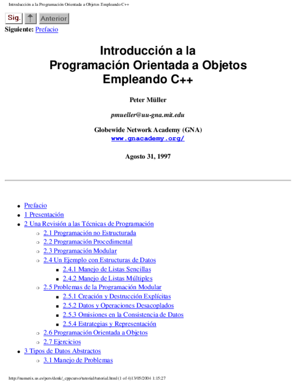 (PDF) Introducción a la Programación Orientada a Objetos Empleando C++ ...